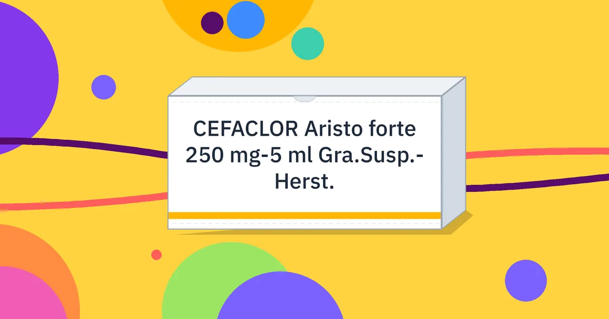 Symbolbild: Packung mit der Aufschrift CEFACLOR Aristo forte 250 mg-5 ml Gra.Susp.-Herst. (PZN 09688185) – Verfügbarkeit und Bezug in Apotheken in Frankfurt am Main