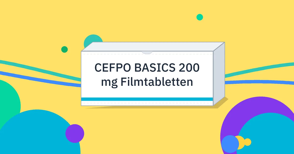Symbolbild: Packung mit der Aufschrift CEFPO BASICS 200 mg Filmtabletten (PZN 00038563) – Verfügbarkeit und Bezug in Apotheken in Frankfurt am Main