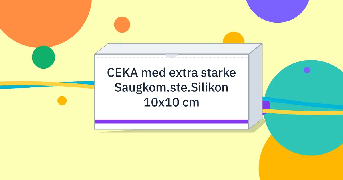 Symbolbild: Packung mit der Aufschrift CEKA med extra starke Saugkom.ste.Silikon 10x10 cm (PZN 18450850) – Verfügbarkeit und Bezug in Apotheken in Frankfurt am Main