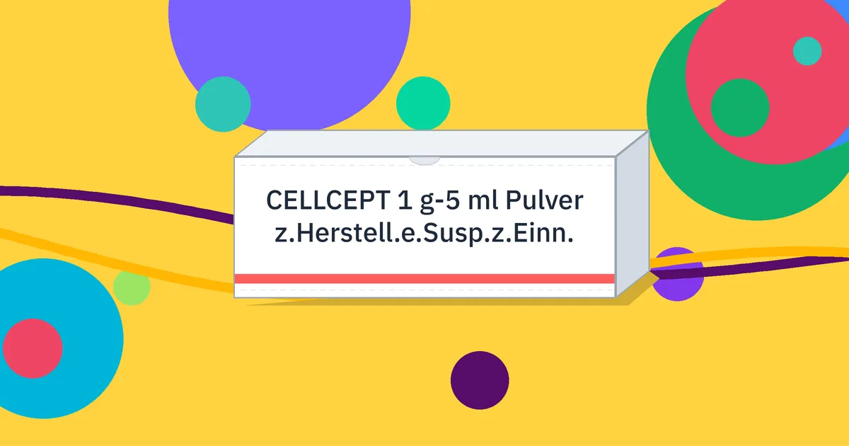 Symbolbild: Packung mit der Aufschrift CELLCEPT 1 g-5 ml Pulver z.Herstell.e.Susp.z.Einn. (PZN 09762869) – Verfügbarkeit und Bezug in Apotheken in Frankfurt am Main