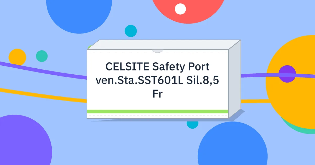 Symbolbild: Packung mit der Aufschrift CELSITE Safety Port ven.Sta.SST601L Sil.8,5 Fr (PZN 11322830) – Verfügbarkeit und Bezug in Apotheken in Frankfurt am Main