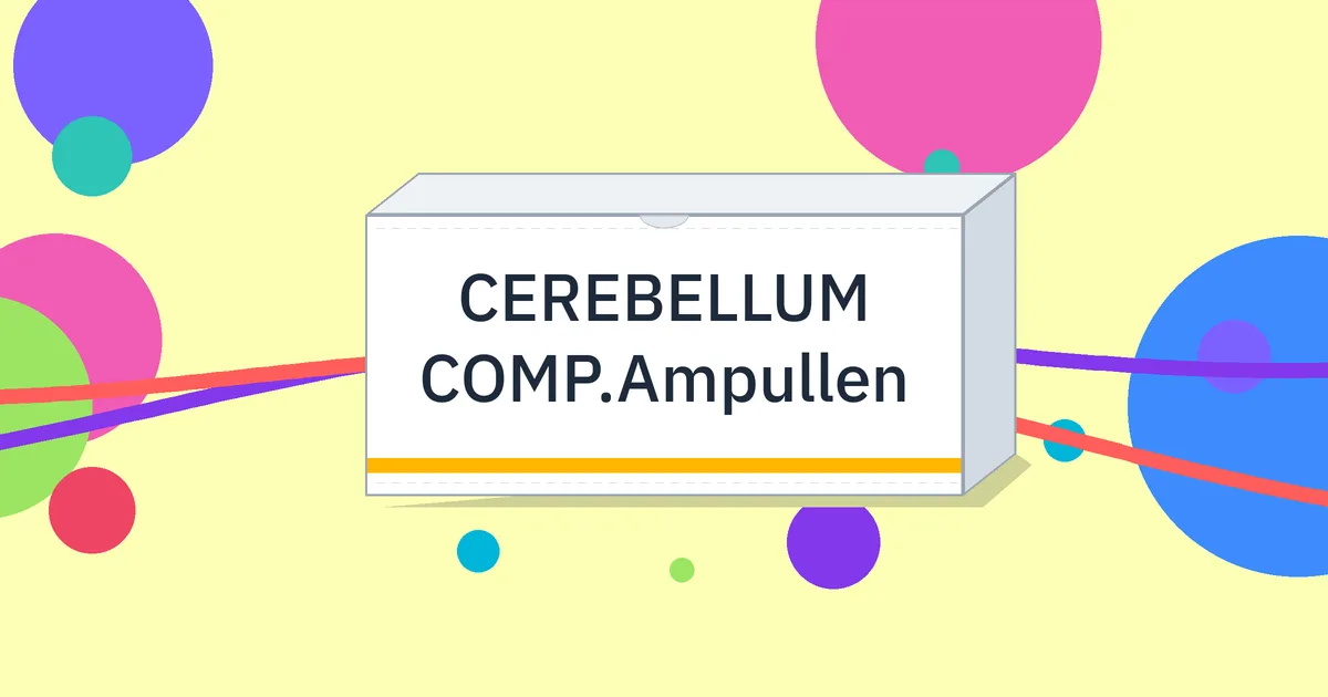 Symbolbild: Packung mit der Aufschrift CEREBELLUM COMP.Ampullen (PZN 01751145) – Verfügbarkeit und Bezug in Apotheken in Frankfurt am Main