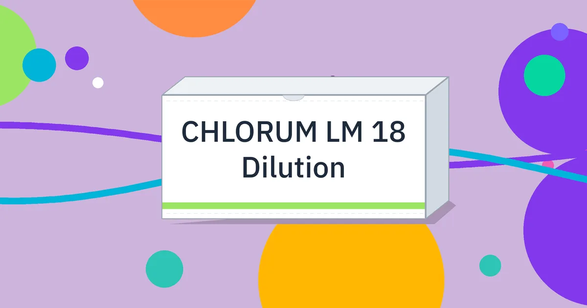 Symbolbild: Packung mit der Aufschrift CHLORUM LM 18 Dilution (PZN 12816511) – Verfügbarkeit und Bezug in Apotheken in Frankfurt am Main
