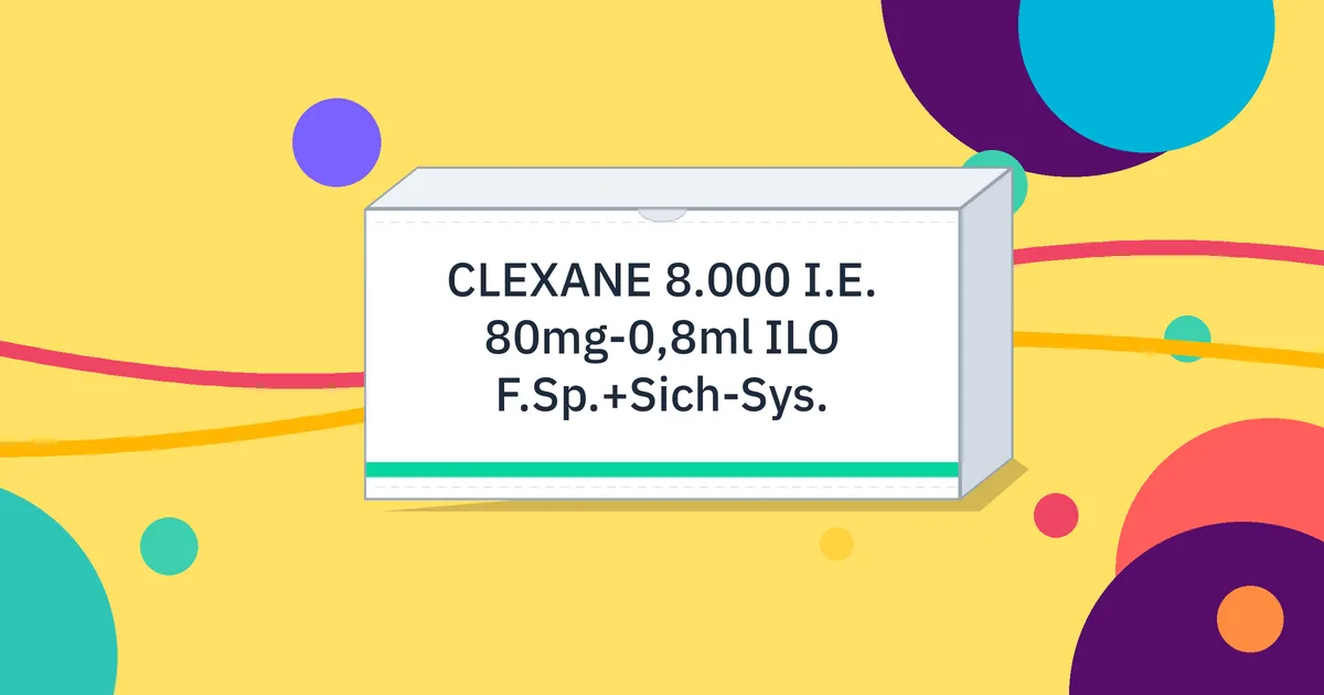 Symbolbild: Packung mit der Aufschrift CLEXANE 8.000 I.E. 80mg-0,8ml ILO F.Sp.+Sich-Sys. (PZN 15814990) – Verfügbarkeit und Bezug in Apotheken in Frankfurt am Main