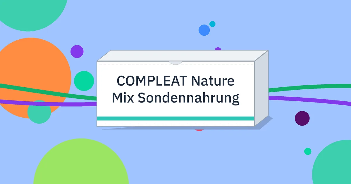 Symbolbild: Packung mit der Aufschrift COMPLEAT Nature Mix Sondennahrung (PZN 18723495) – Verfügbarkeit und Bezug in Apotheken in Frankfurt am Main