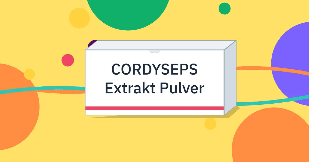 Symbolbild: Packung mit der Aufschrift CORDYSEPS Extrakt Pulver (PZN 06839896) – Verfügbarkeit und Bezug in Apotheken in Frankfurt am Main