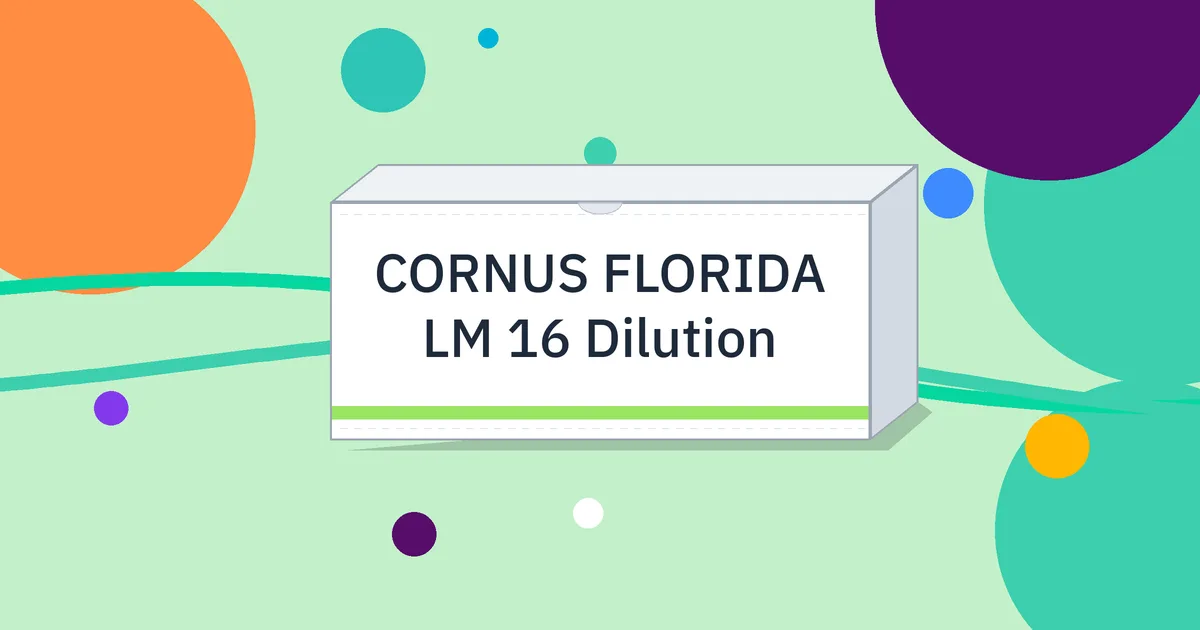 Symbolbild: Packung mit der Aufschrift CORNUS FLORIDA LM 16 Dilution (PZN 13452637) – Verfügbarkeit und Bezug in Apotheken in Frankfurt am Main