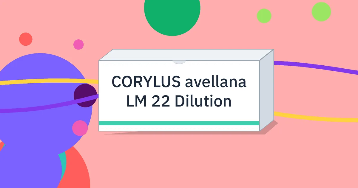 Symbolbild: Packung mit der Aufschrift CORYLUS avellana LM 22 Dilution (PZN 13454582) – Verfügbarkeit und Bezug in Apotheken in Frankfurt am Main