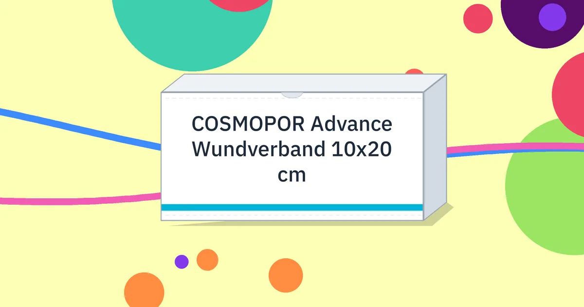 Symbolbild: Packung mit der Aufschrift COSMOPOR Advance Wundverband 10x20 cm (PZN 15823463) – Verfügbarkeit und Bezug in Apotheken in Frankfurt am Main