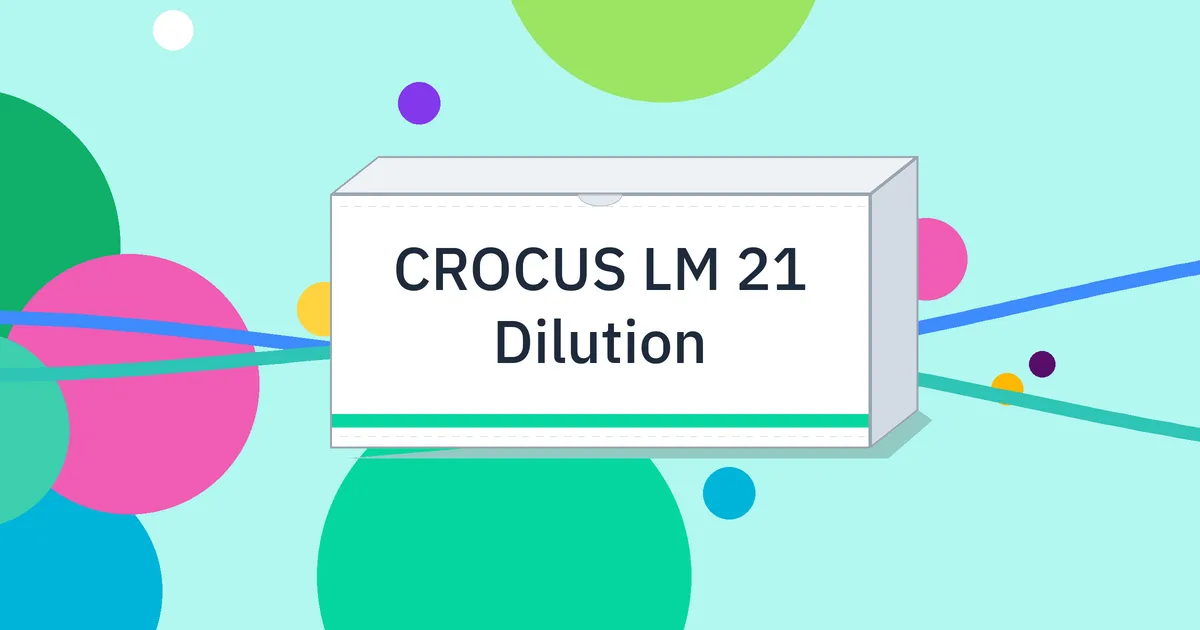 Symbolbild: Packung mit der Aufschrift CROCUS LM 21 Dilution (PZN 12835678) – Verfügbarkeit und Bezug in Apotheken in Frankfurt am Main