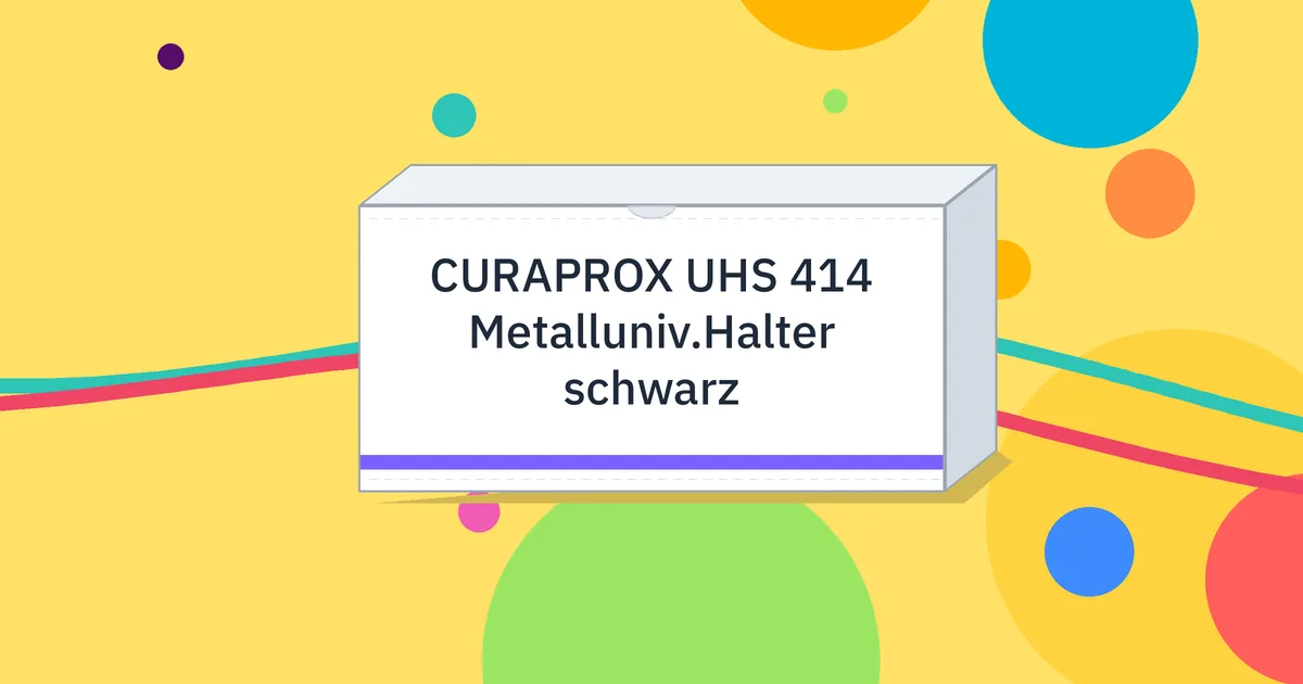 Symbolbild: Packung mit der Aufschrift CURAPROX UHS 414 Metalluniv.Halter schwarz (PZN 13427680) – Verfügbarkeit und Bezug in Apotheken in Frankfurt am Main