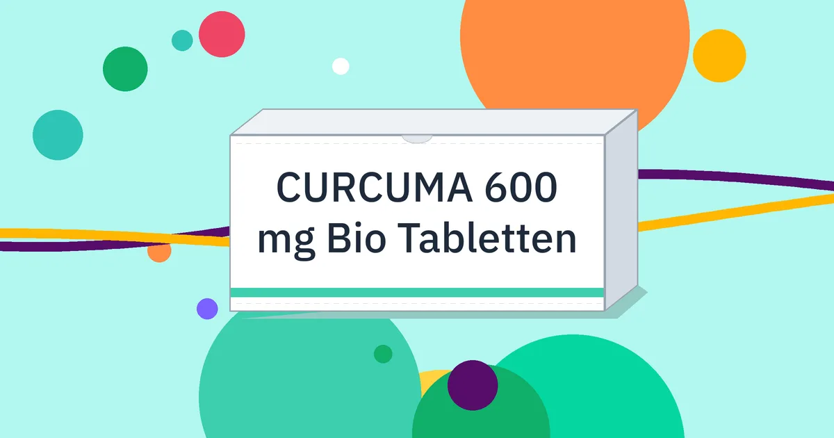 Symbolbild: Packung mit der Aufschrift CURCUMA 600 mg Bio Tabletten (PZN 10811372) – Verfügbarkeit und Bezug in Apotheken in Frankfurt am Main