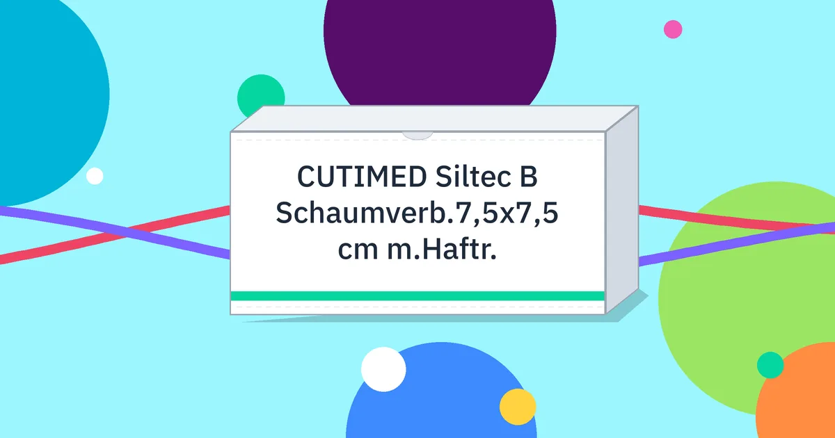Symbolbild: Packung mit der Aufschrift CUTIMED Siltec B Schaumverb.7,5x7,5 cm m.Haftr. (PZN 13969079) – Verfügbarkeit und Bezug in Apotheken in Frankfurt am Main