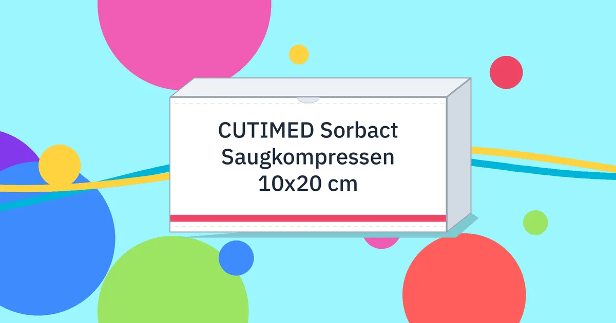 Symbolbild: Packung mit der Aufschrift CUTIMED Sorbact Saugkompressen 10x20 cm (PZN 18395387) – Verfügbarkeit und Bezug in Apotheken in Frankfurt am Main