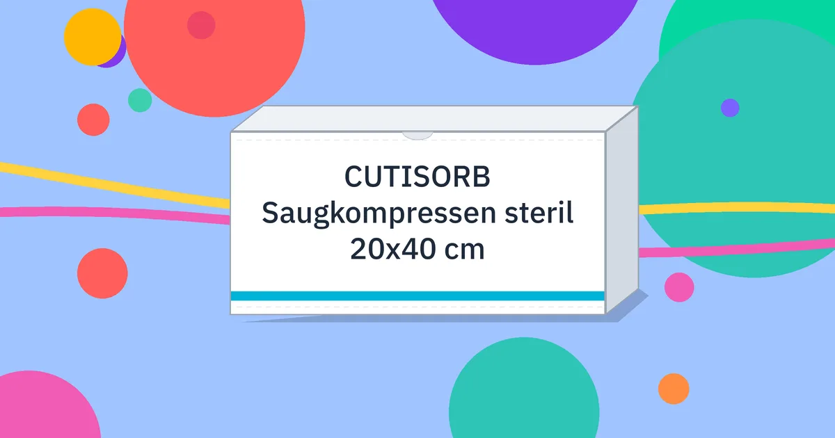 Symbolbild: Packung mit der Aufschrift CUTISORB Saugkompressen steril 20x40 cm (PZN 02536934) – Verfügbarkeit und Bezug in Apotheken in Frankfurt am Main