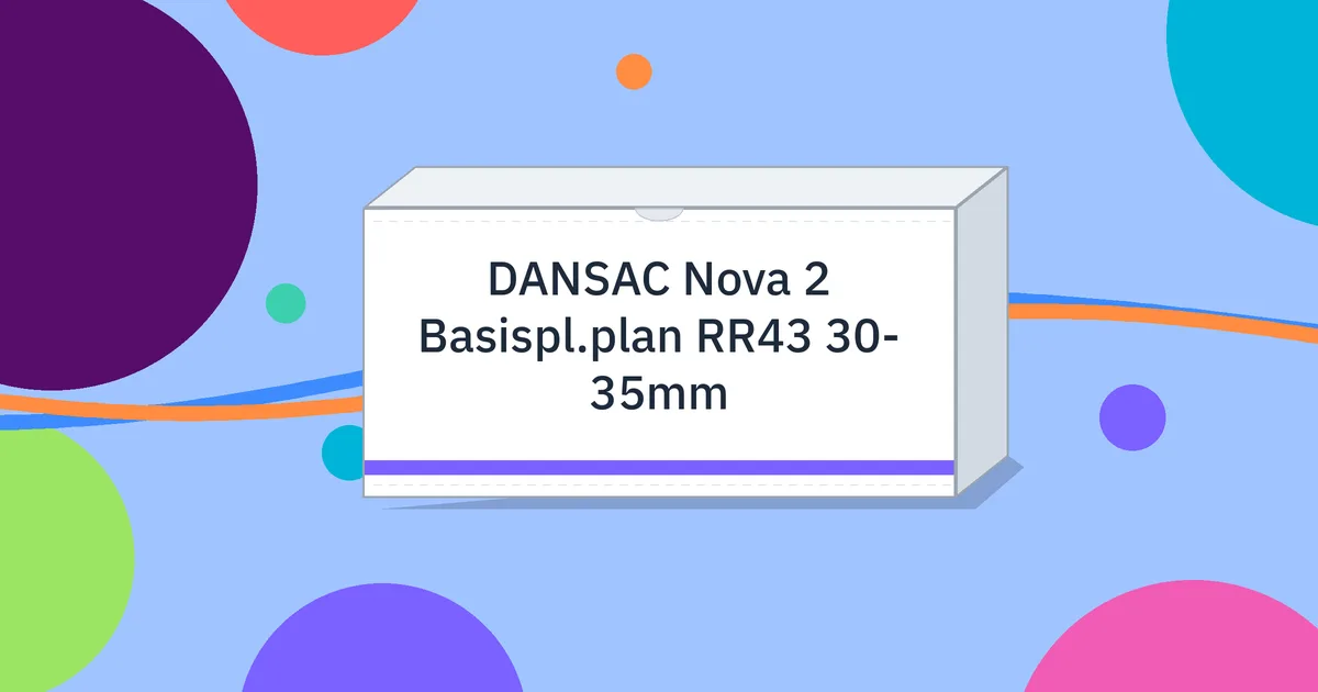 Symbolbild: Packung mit der Aufschrift DANSAC Nova 2 Basispl.plan RR43 30-35mm (PZN 01438804) – Verfügbarkeit und Bezug in Apotheken in Frankfurt am Main