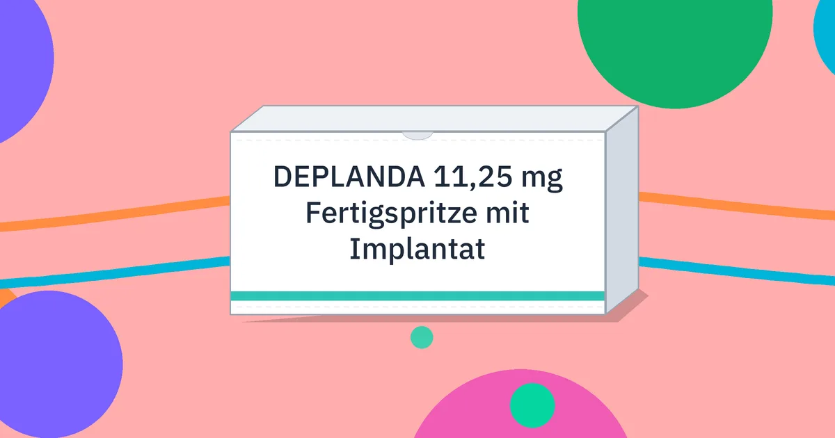 Symbolbild: Packung mit der Aufschrift DEPLANDA 11,25 mg Fertigspritze mit Implantat (PZN 19156696) – Verfügbarkeit und Bezug in Apotheken in Frankfurt am Main