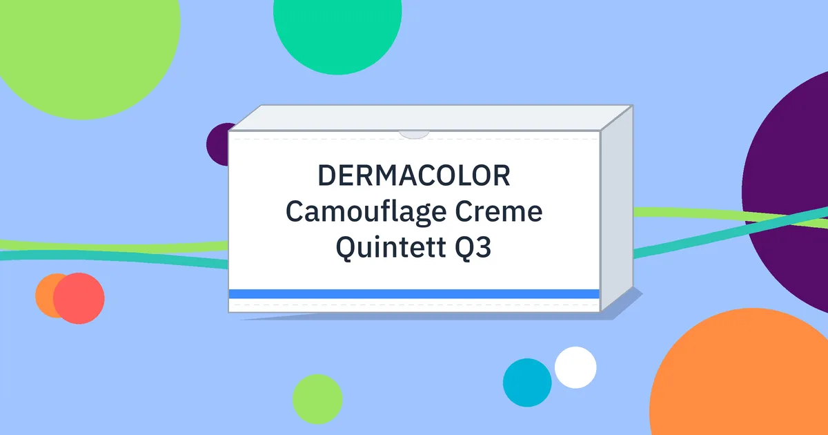 Symbolbild: Packung mit der Aufschrift DERMACOLOR Camouflage Creme Quintett Q3 (PZN 15819958) – Verfügbarkeit und Bezug in Apotheken in Frankfurt am Main