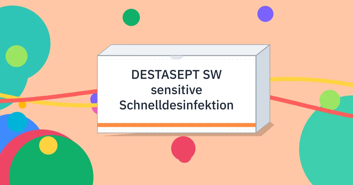 Symbolbild: Packung mit der Aufschrift DESTASEPT SW sensitive Schnelldesinfektion (PZN 10088711) – Verfügbarkeit und Bezug in Apotheken in Frankfurt am Main