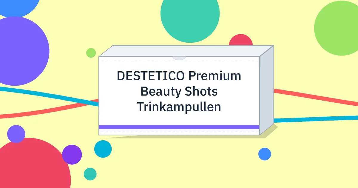 Symbolbild: Packung mit der Aufschrift DESTETICO Premium Beauty Shots Trinkampullen (PZN 18062361) – Verfügbarkeit und Bezug in Apotheken in Frankfurt am Main
