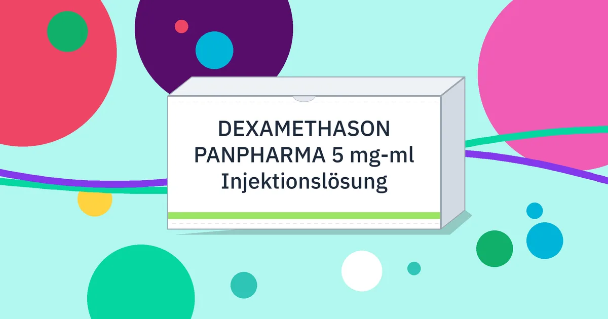 Symbolbild: Packung mit der Aufschrift DEXAMETHASON PANPHARMA 5 mg-ml Injektionslösung (PZN 16199848) – Verfügbarkeit und Bezug in Apotheken in Frankfurt am Main