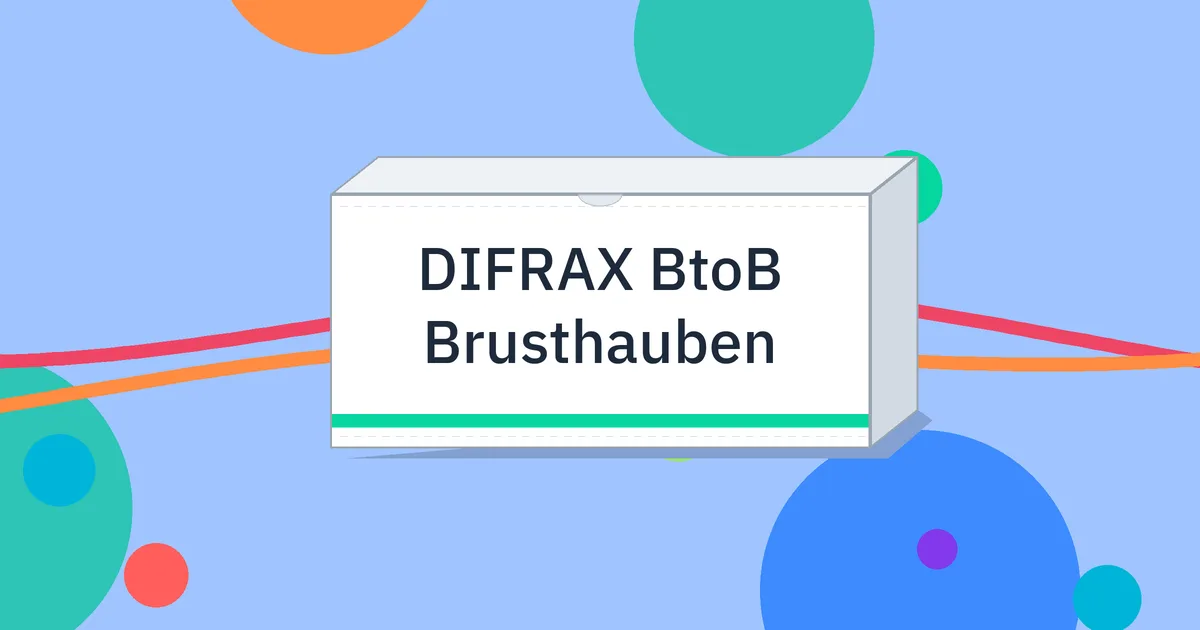 Symbolbild: Packung mit der Aufschrift DIFRAX BtoB Brusthauben (PZN 12518624) – Verfügbarkeit und Bezug in Apotheken in Frankfurt am Main