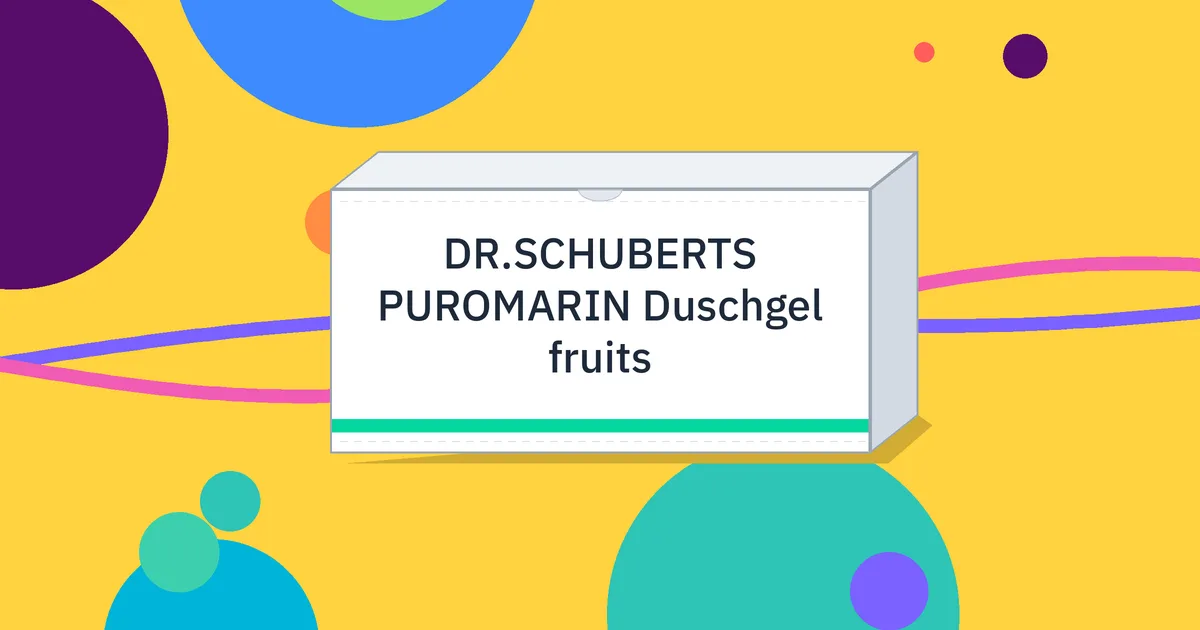 Symbolbild: Packung mit der Aufschrift DR.SCHUBERTS PUROMARIN Duschgel fruits (PZN 10746367) – Verfügbarkeit und Bezug in Apotheken in Frankfurt am Main
