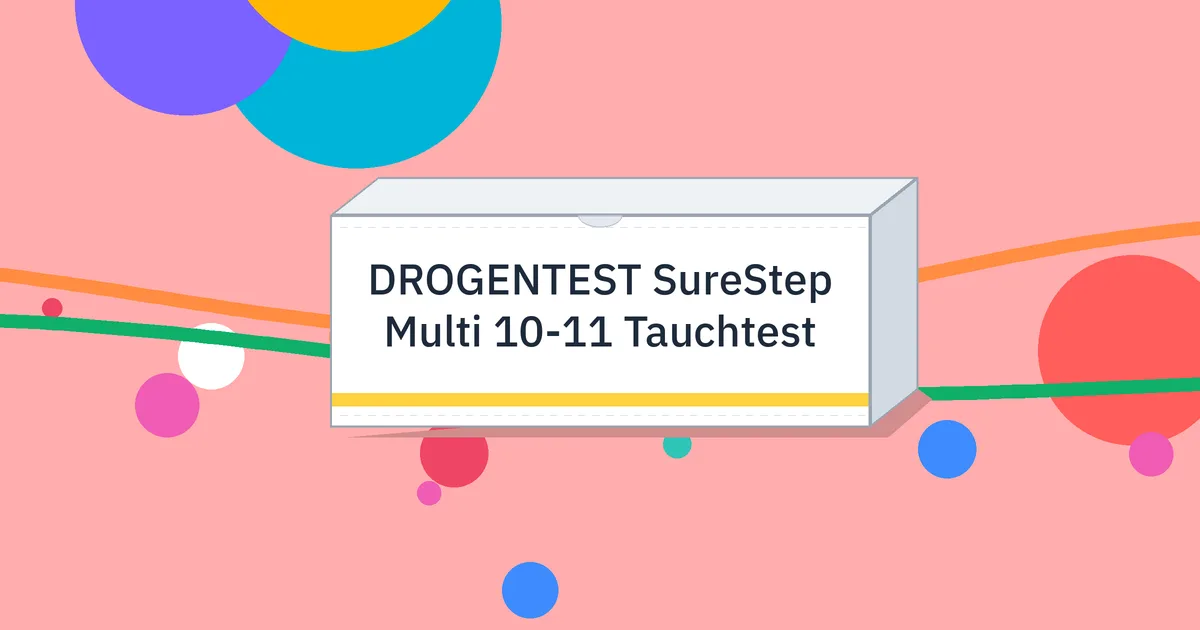 Symbolbild: Packung mit der Aufschrift DROGENTEST SureStep Multi 10-11 Tauchtest (PZN 16589348) – Verfügbarkeit und Bezug in Apotheken in Frankfurt am Main