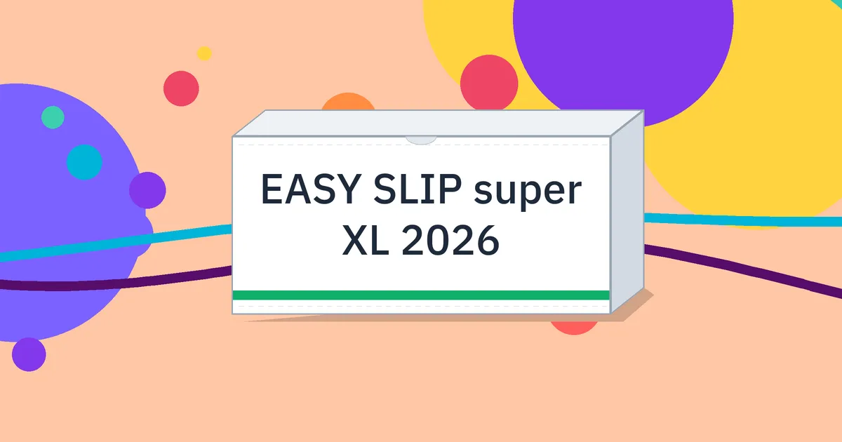 Symbolbild: Packung mit der Aufschrift EASY SLIP super XL 2026 (PZN 20224664) – Verfügbarkeit und Bezug in Apotheken in Frankfurt am Main