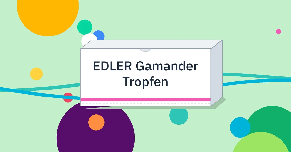 Symbolbild: Packung mit der Aufschrift EDLER Gamander Tropfen (PZN 19141157) – Verfügbarkeit und Bezug in Apotheken in Frankfurt am Main