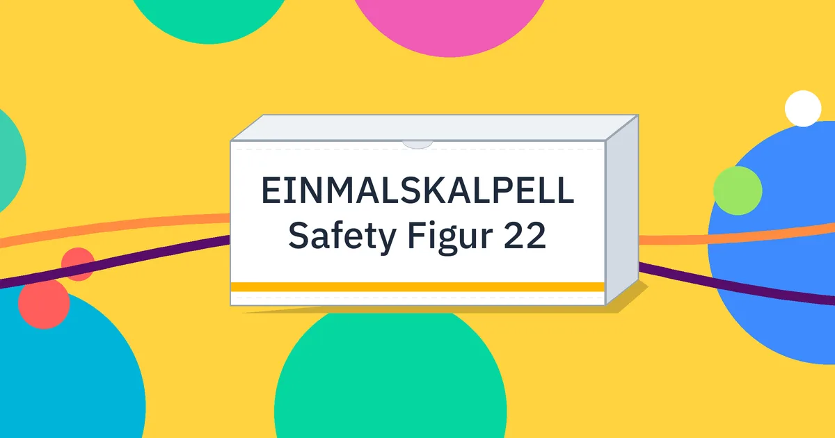 Symbolbild: Packung mit der Aufschrift EINMALSKALPELL Safety Figur 22 (PZN 18202402) – Verfügbarkeit und Bezug in Apotheken in Frankfurt am Main