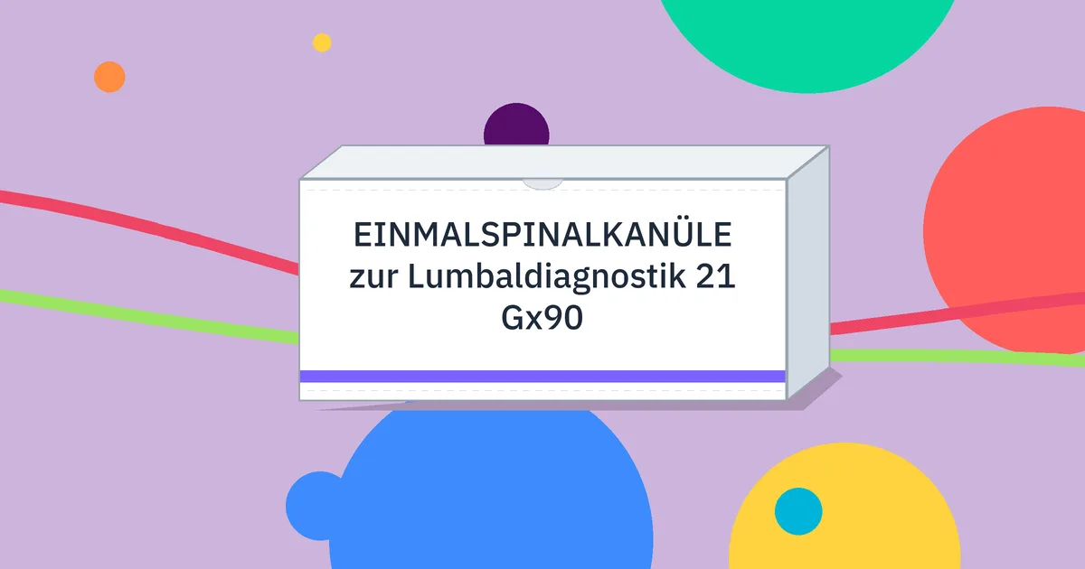Symbolbild: Packung mit der Aufschrift EINMALSPINALKANÜLE zur Lumbaldiagnostik 21 Gx90 (PZN 03964968) – Verfügbarkeit und Bezug in Apotheken in Frankfurt am Main