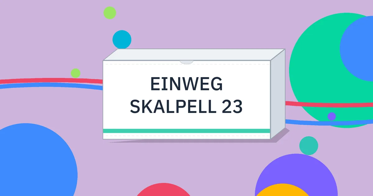 Symbolbild: Packung mit der Aufschrift EINWEG SKALPELL 23 (PZN 09291134) – Verfügbarkeit und Bezug in Apotheken in Frankfurt am Main