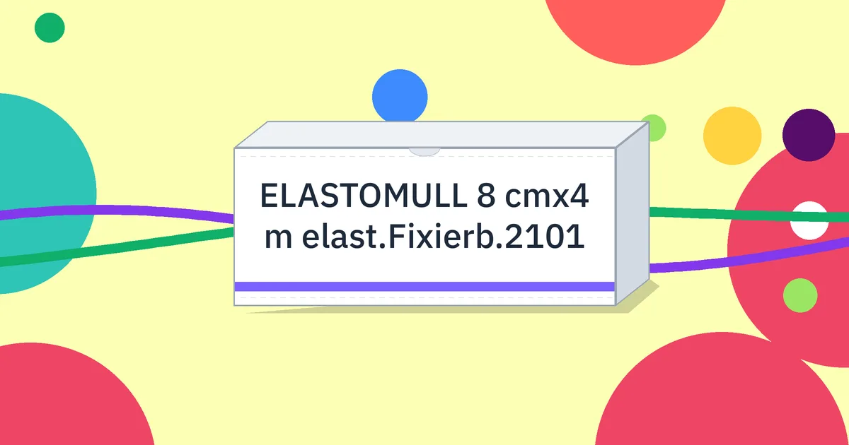 Symbolbild: Packung mit der Aufschrift ELASTOMULL 8 cmx4 m elast.Fixierb.2101 (PZN 15896597) – Verfügbarkeit und Bezug in Apotheken in Frankfurt am Main