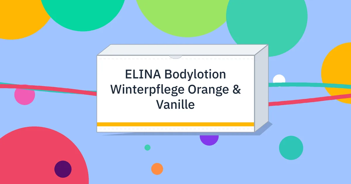 Symbolbild: Packung mit der Aufschrift ELINA Bodylotion Winterpflege Orange & Vanille (PZN 14371094) – Verfügbarkeit und Bezug in Apotheken in Frankfurt am Main