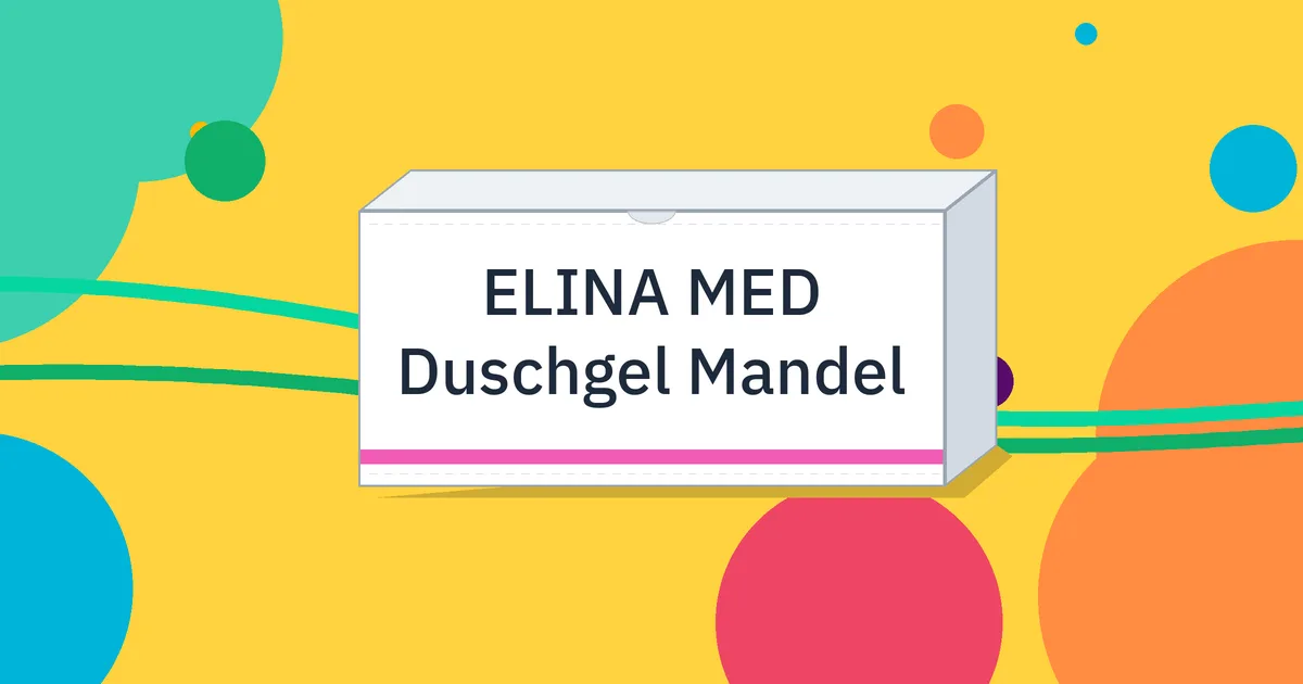 Symbolbild: Packung mit der Aufschrift ELINA MED Duschgel Mandel (PZN 10347897) – Verfügbarkeit und Bezug in Apotheken in Frankfurt am Main
