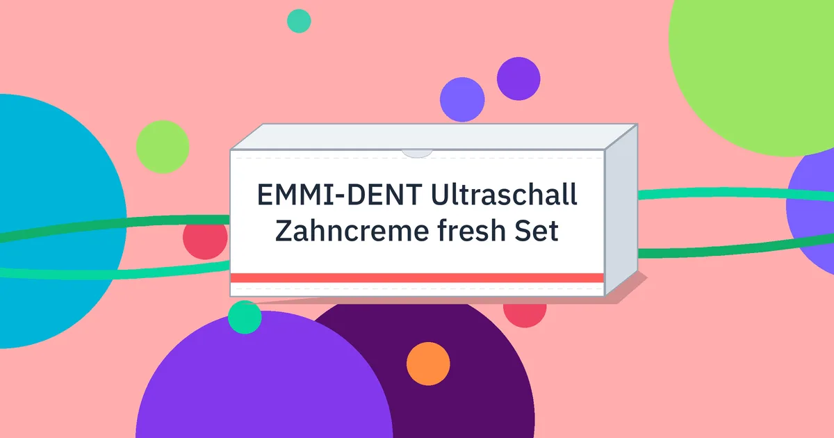 Symbolbild: Packung mit der Aufschrift EMMI-DENT Ultraschall Zahncreme fresh Set (PZN 13914871) – Verfügbarkeit und Bezug in Apotheken in Frankfurt am Main