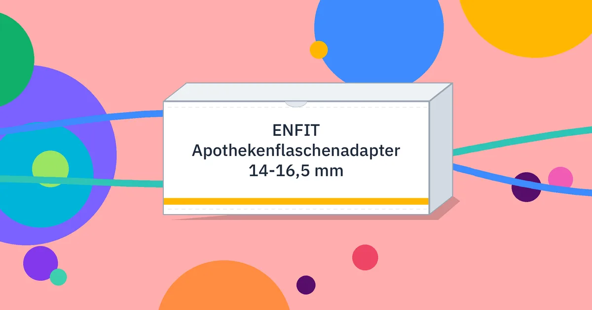 Symbolbild: Packung mit der Aufschrift ENFIT Apothekenflaschenadapter 14-16,5 mm (PZN 19996717) – Verfügbarkeit und Bezug in Apotheken in Frankfurt am Main