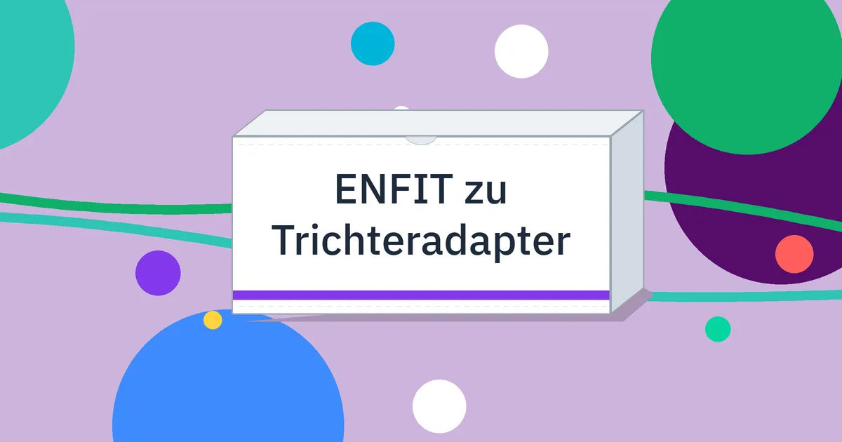 Symbolbild: Packung mit der Aufschrift ENFIT zu Trichteradapter (PZN 19996580) – Verfügbarkeit und Bezug in Apotheken in Frankfurt am Main