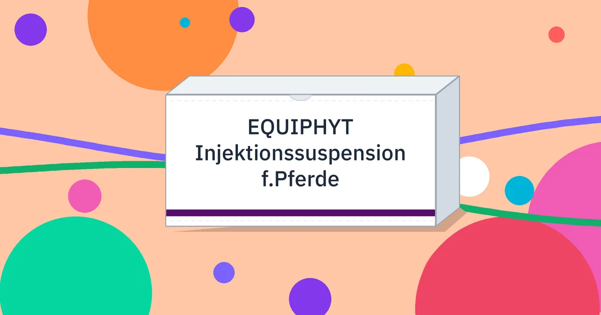 Symbolbild: Packung mit der Aufschrift EQUIPHYT Injektionssuspension f.Pferde (PZN 05385890) – Verfügbarkeit und Bezug in Apotheken in Frankfurt am Main