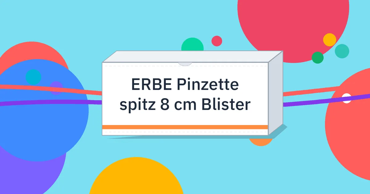 Symbolbild: Packung mit der Aufschrift ERBE Pinzette spitz 8 cm Blister (PZN 06849707) – Verfügbarkeit und Bezug in Apotheken in Frankfurt am Main