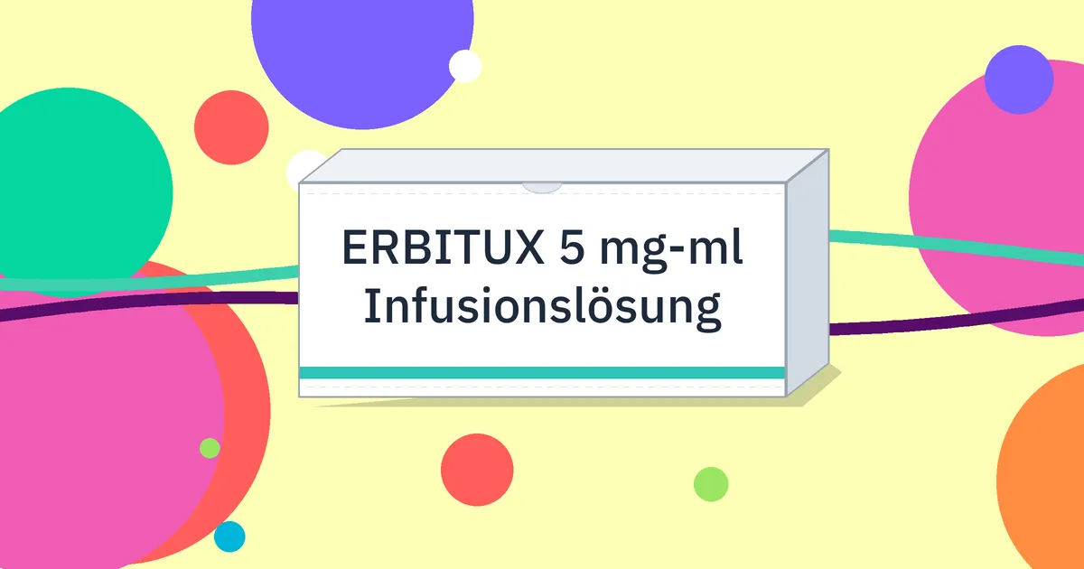 Symbolbild: Packung mit der Aufschrift ERBITUX 5 mg-ml Infusionslösung (PZN 10709136) – Verfügbarkeit und Bezug in Apotheken in Frankfurt am Main