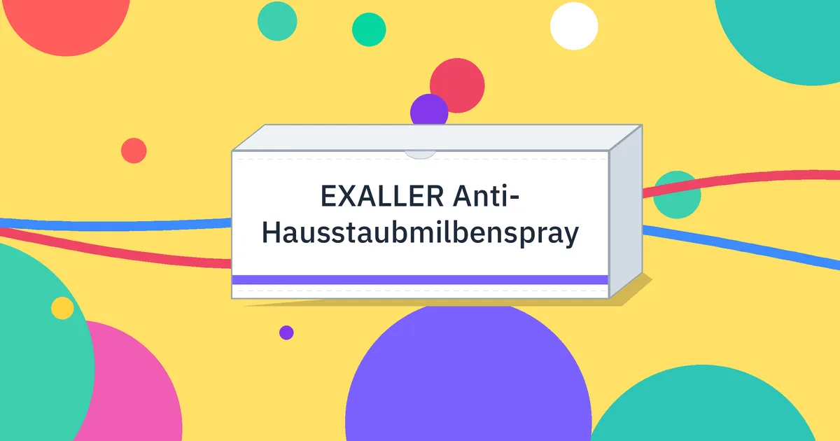 Symbolbild: Packung mit der Aufschrift EXALLER Anti-Hausstaubmilbenspray (PZN 19104357) – Verfügbarkeit und Bezug in Apotheken in Frankfurt am Main