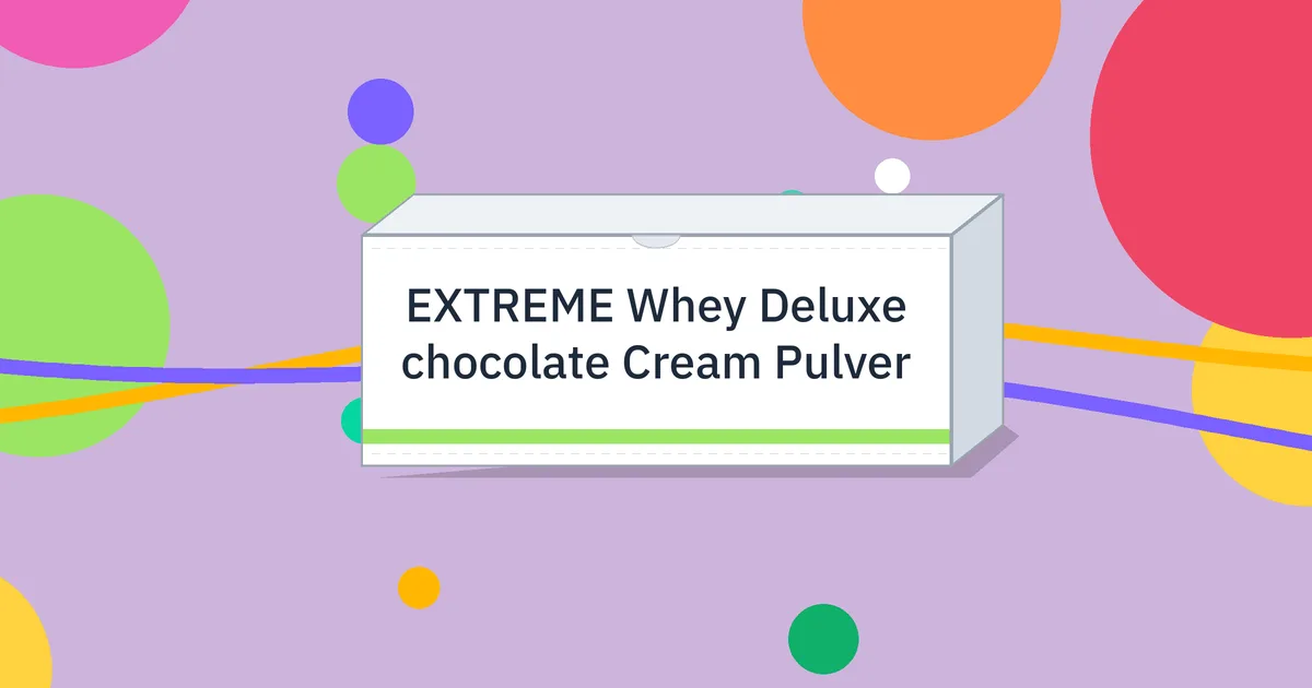 Symbolbild: Packung mit der Aufschrift EXTREME Whey Deluxe chocolate Cream Pulver (PZN 09209173) – Verfügbarkeit und Bezug in Apotheken in Frankfurt am Main
