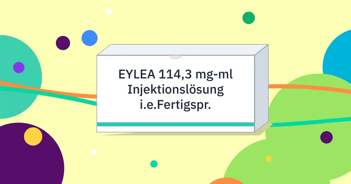 Symbolbild: Packung mit der Aufschrift EYLEA 114,3 mg-ml Injektionslösung i.e.Fertigspr. (PZN 19858582) – Verfügbarkeit und Bezug in Apotheken in Frankfurt am Main