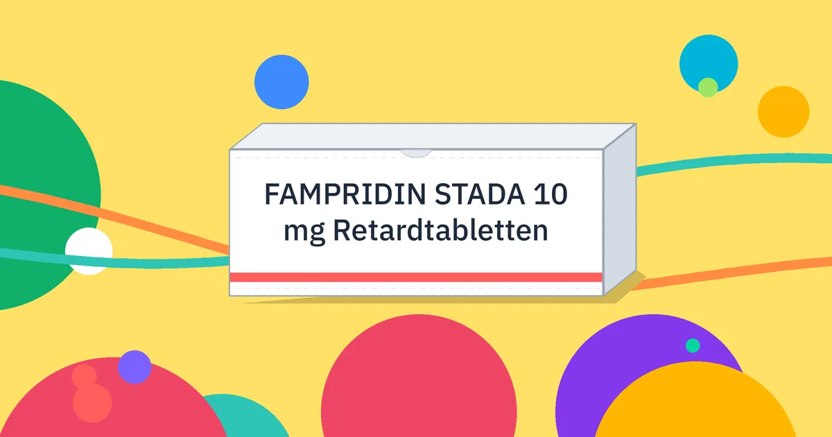 Symbolbild: Packung mit der Aufschrift FAMPRIDIN STADA 10 mg Retardtabletten (PZN 19491360) – Verfügbarkeit und Bezug in Apotheken in Frankfurt am Main