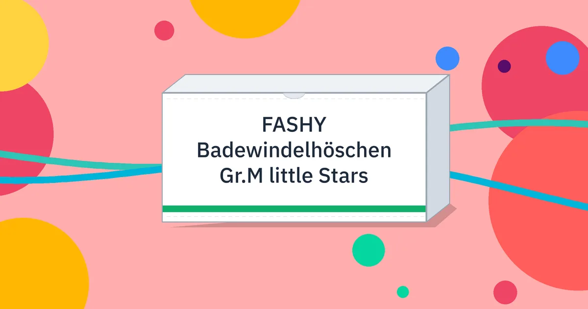 Symbolbild: Packung mit der Aufschrift FASHY Badewindelhöschen Gr.M little Stars (PZN 15197209) – Verfügbarkeit und Bezug in Apotheken in Frankfurt am Main