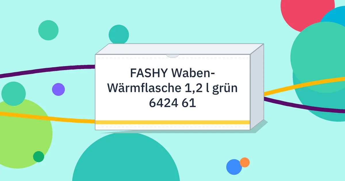 Symbolbild: Packung mit der Aufschrift FASHY Waben-Wärmflasche 1,2 l grün 6424 61 (PZN 19136825) – Verfügbarkeit und Bezug in Apotheken in Frankfurt am Main