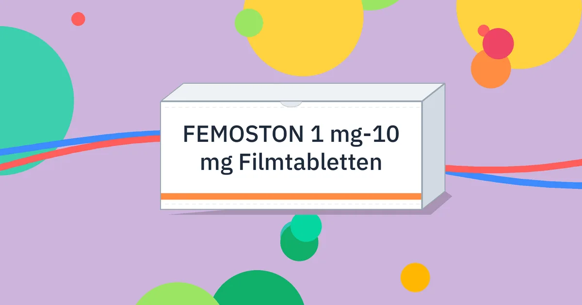 Symbolbild: Packung mit der Aufschrift FEMOSTON 1 mg-10 mg Filmtabletten (PZN 20690886) – Verfügbarkeit und Bezug in Apotheken in Frankfurt am Main