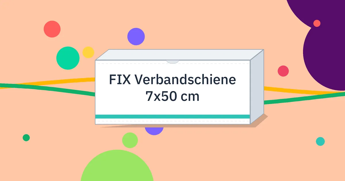 Symbolbild: Packung mit der Aufschrift FIX Verbandschiene 7x50 cm (PZN 06991463) – Verfügbarkeit und Bezug in Apotheken in Frankfurt am Main